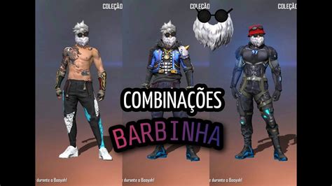 MELHORES COMBINAÇÕES DE ROUPAS NO FREE FIRE BARBINHA SO COMBINAÇÃO