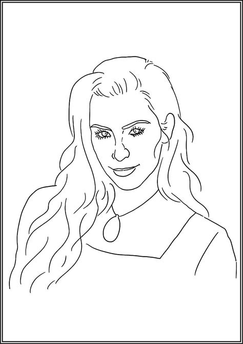 Kim Kardashian Coloring Pages Free Printable PDF Free Printable