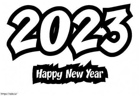 Szczęśliwego Nowego Roku 2023 do druku kolorowanka