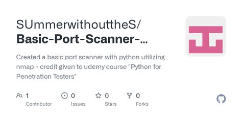 github summerwithoutthes basic port scanner with python using nmap created a basic port
