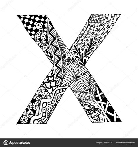 Alfabeto Estilizado Zentangle Letra Estilo Garabato Dibujo Dibujado