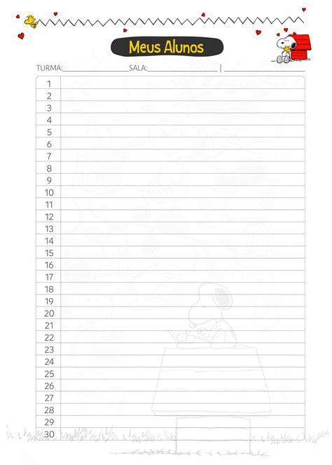 Caderno Planejamento Professor Snoopy Meus Alunos Fazendo A