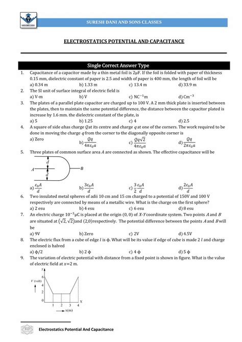 PDF ELECTROSTATICS POTENTIAL AND CAPACITANCE DOKUMEN TIPS