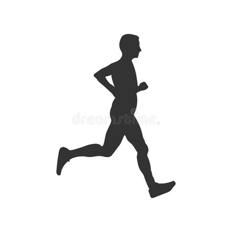 Silueta De Un Atleta En Carrera Icono Vectorial Plano Aislado Sobre