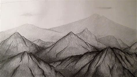 Cómo dibujar montañas a lápiz cómo dibujar paisajes a lápiz HD YouTube