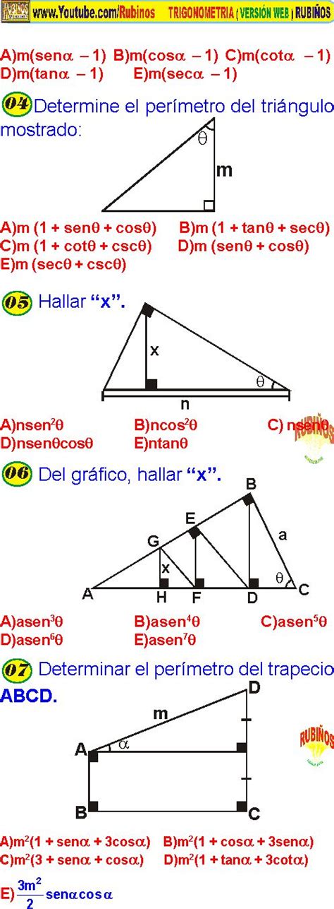 RESOLUCIÓN DE TRIÁNGULOS RECTÁNGULOS EJERCICIOS RESUELTOS PDF Razones