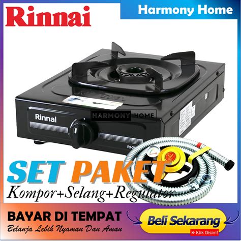 Jual Rinnai Kompor Gas 1 Tungku RI201s Selang Regulator SNI Premium