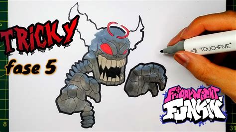 Como DIBUJAR A TRICKY FASE 5 De FRIDAY NIGHT FUNKIN Facil PASO A PASO