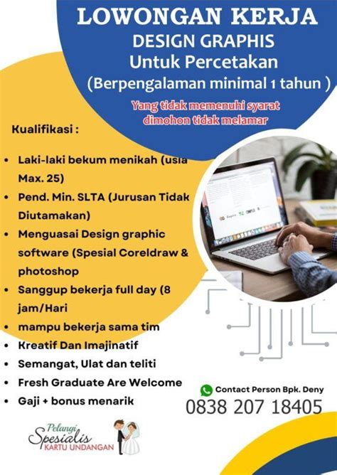 Lowongan Kerja Design Graphis Untuk Percetakan Di Pelangi Spesialis