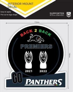 Penrith Panthers Nrl Premiers Interior Mount Decal Sticker Mm
