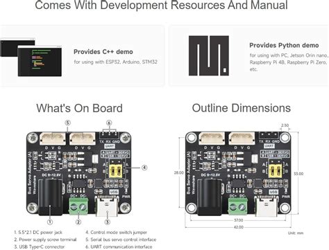 ST SC Serial Bus Servos Driver Board Integrates Servo Power Supply And
