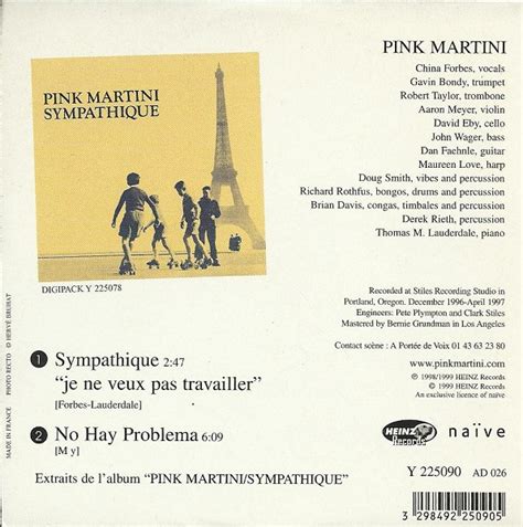 Pink Martini Sympathique Je Ne Veux Pas Travailler Histoires Des