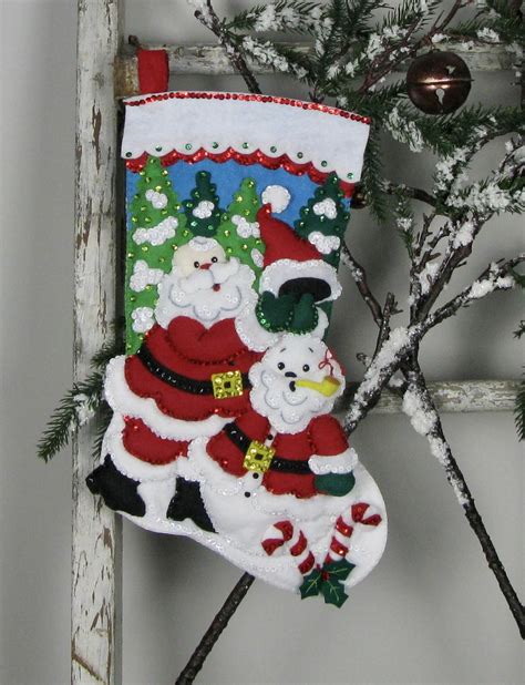 Finished Bucilla Stocking Personalized Bucilla Christmas Etsy Felt