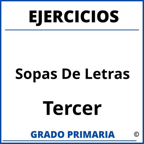Ejercicios De Sopas De Letras Para Cuarto Grado