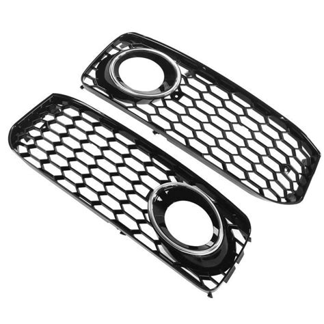 Pwshymi Grille de phares antibrouillard avec garniture chromée 1 paire