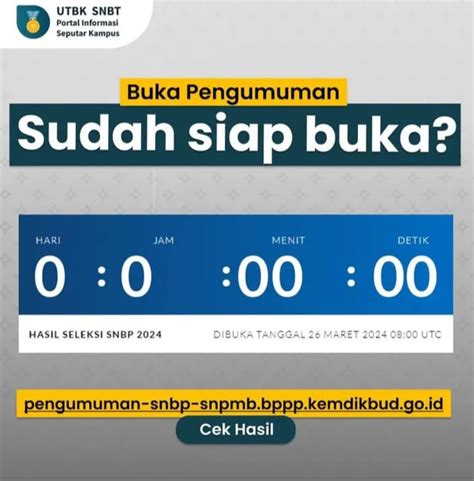 Jadwal Pengumuman SNBP 2024 Jam Berapa Ini Link Mirror Untuk Cek Hasil