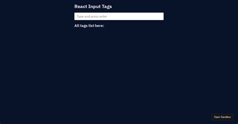 react tag input codesandbox