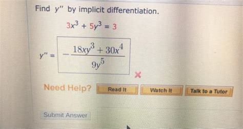 solved find y by implicit differentiation 3x3 5y3 3