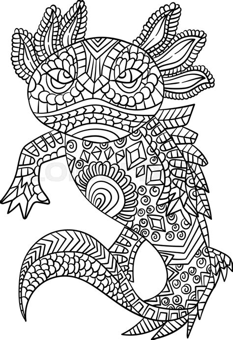 Axolotl Mandala Coloring Pages For Adults Stock Vector Colourbox
