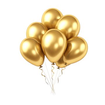 3d Gold Balloons Illustration Balloon Gold Celebration PNG