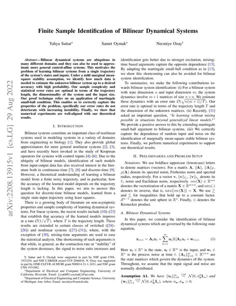 finite sample identification of bilinear dynamical systems deepai