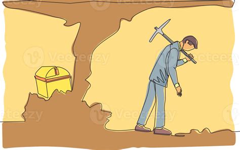 Continuous One Line Drawing Businessman Give Up Before Reach Money And