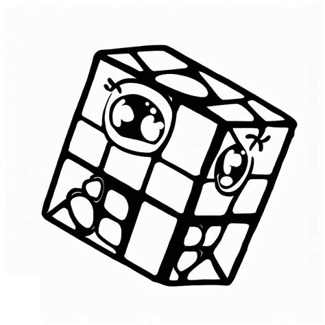 Desenhos De Um Cubo M Gico Bonito Para Colorir E Imprimir