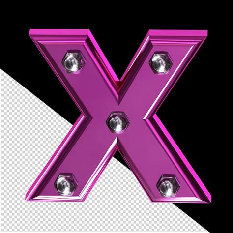Símbolo púrpura con tornillos letra x Archivo PSD Premium
