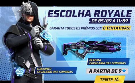 Free Fire Escolha Royale Chega Conjunto Cavaleiro Das Sombras
