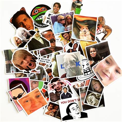 50 Pcs Funny Meme Vinyl Stickers Pack Large Bulk Sticker For Laptop