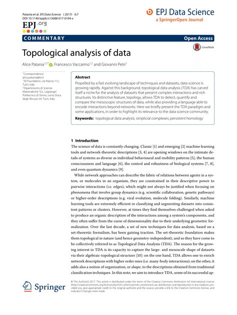 pdf topological analysis of data