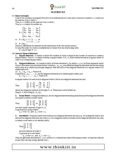 matrices pdf matrix mathematics determinant