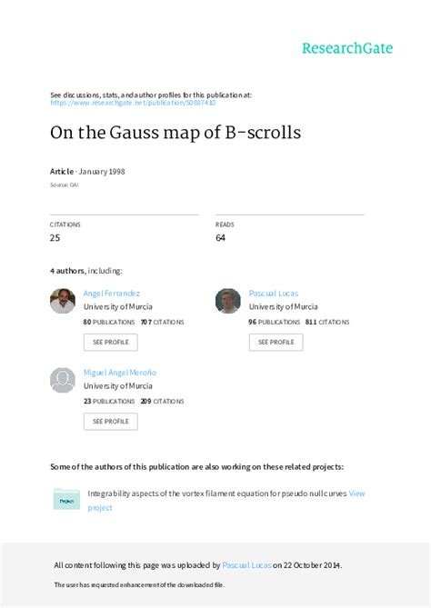 pdf on the gauss map of b scrolls pascual lucas