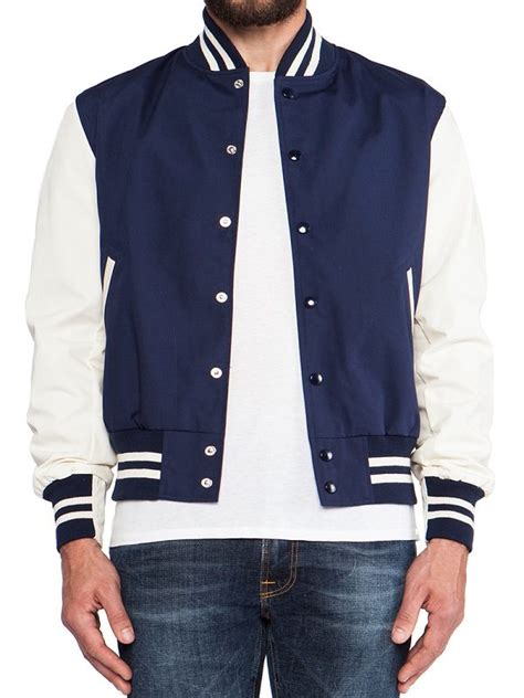 Letterman Jacket Blue And White Atelier Yuwa Ciao Jp