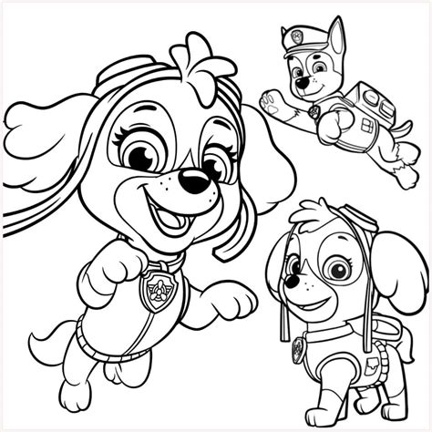 Cute Paw Patrol Skye Coloring Page Free Pretty Plants Coloring Home