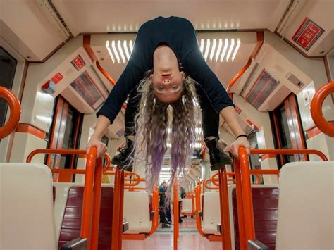 Premium Photo Portrait Of Woman Bending In Bus