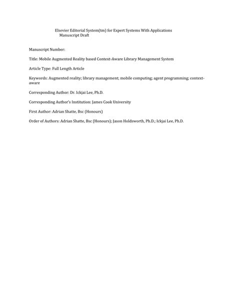 pdf mobile augmented reality based context aware library management system