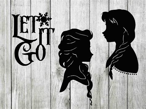 Frozen Silhouette Svg Anna Svg Elsa Svg Frozen Clipart Etsy