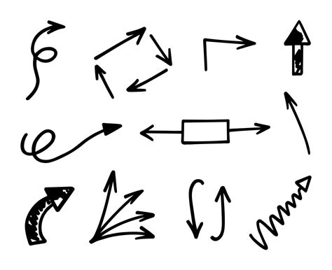 Vector Set Of Hand Drawn Arrows Elements For Presentation 7340891