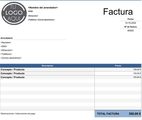 Plantilla De Factura REBU Descarga GRATIS