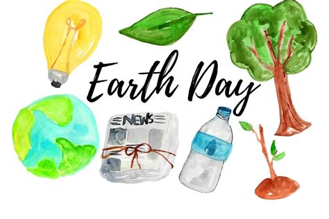 Watercolor Earth Day Clipart MasterBundles