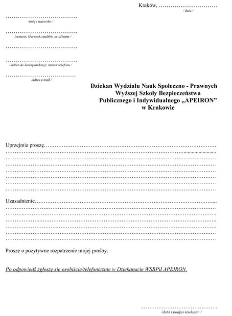 Dokumenty do pobrania Bezpieczeństwo studia uczelnia Kraków