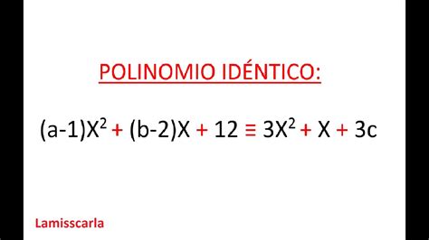 Polinomio idéntico EJERCICIO ÁLGEBRA YouTube