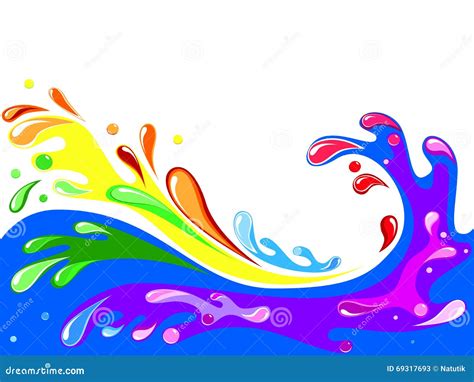 Chapoteo Multicolor Del Agua Ilustración del Vector Ilustración de