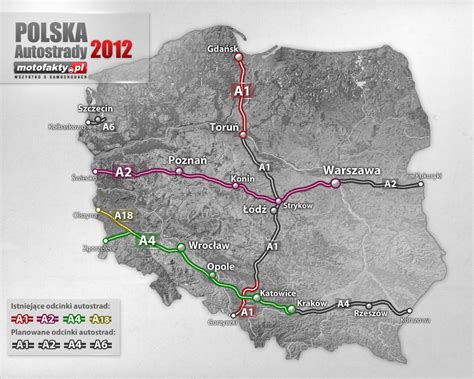 Mapa P Atnych Autostrad W Polsce W Roku