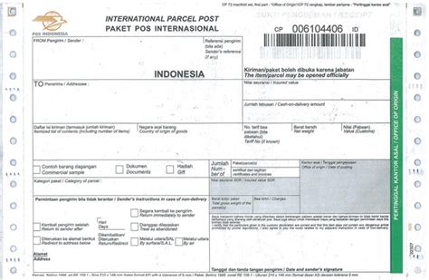 Formulir Pengiriman Barang Dalam Negeri Mikirbae