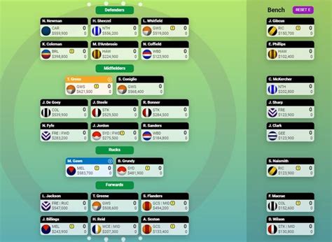 Supercoach Afl Heath Shaws Team Tom Green Toby Greene The