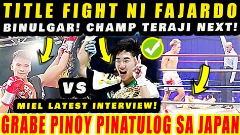 KUMPIRMADO MIEL FAJARDO WORLD TITLE FIGHT BINULGAR NEXT NA VS CHAMP