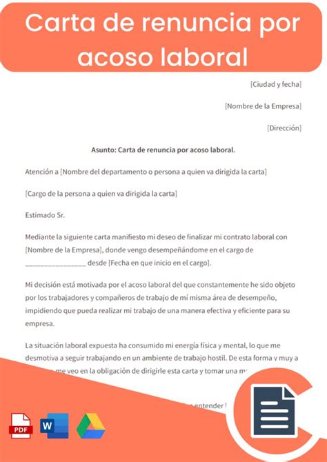 An Orange And White Poster With The Words Carta De Reunicia Por Acc