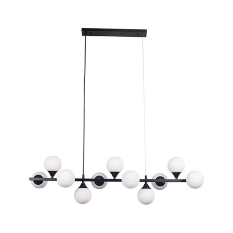 Lampa Sufitowa Wisząca Żyrandol Do Salonu Jadalni Czarna 11 Kul